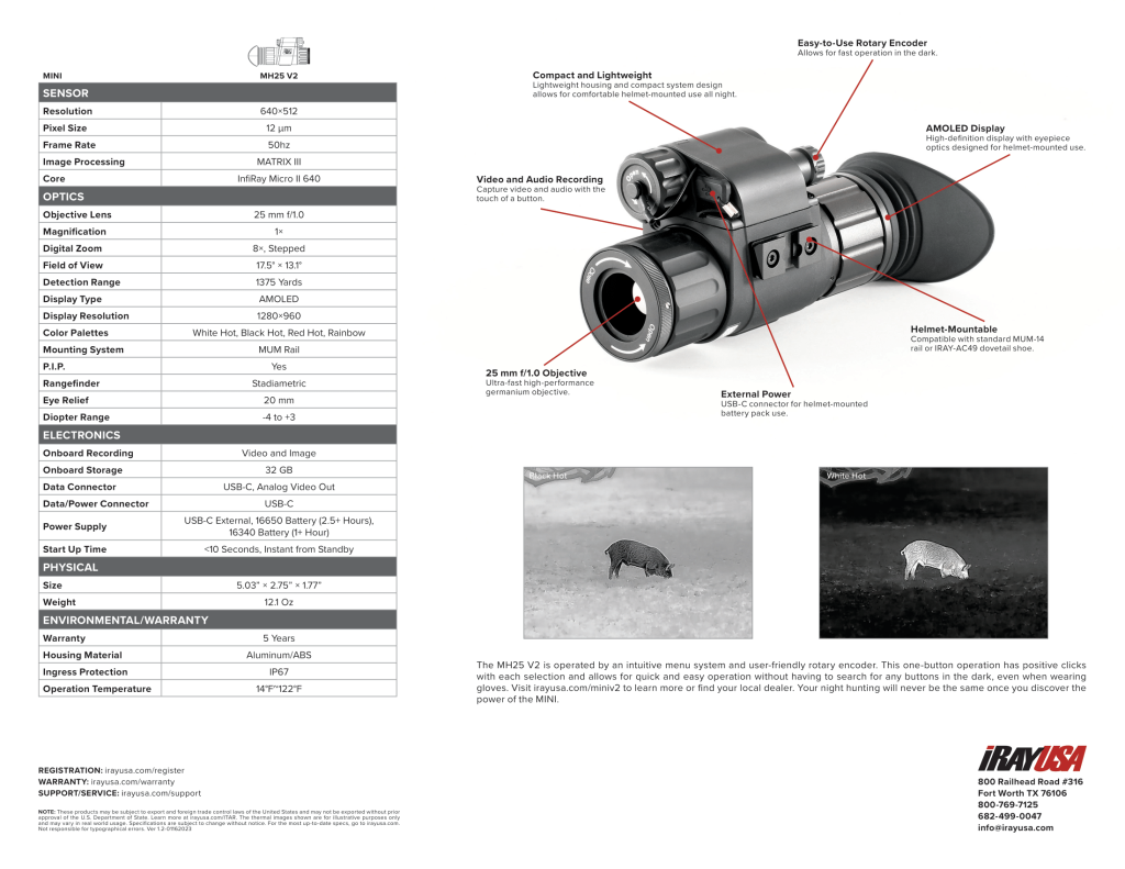 InfiRay Outdoor MINI MH25 V2 640 25mm Thermal Monocular