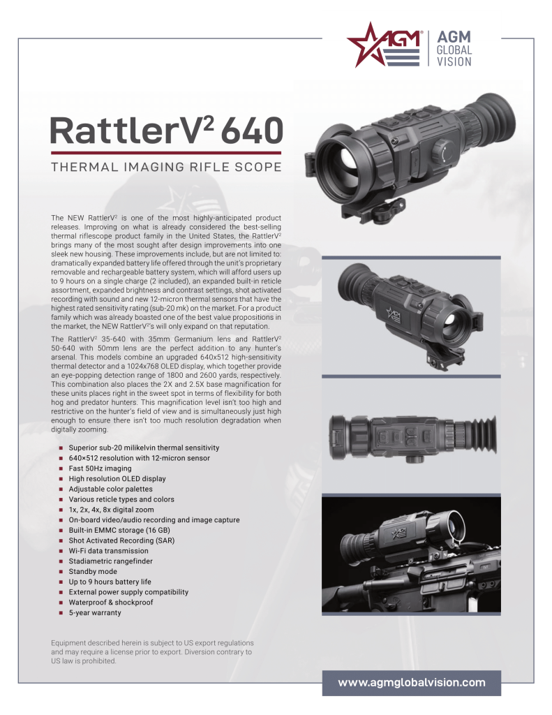 AGM Rattler V2 TS50-640 Thermal Weapon Sight
