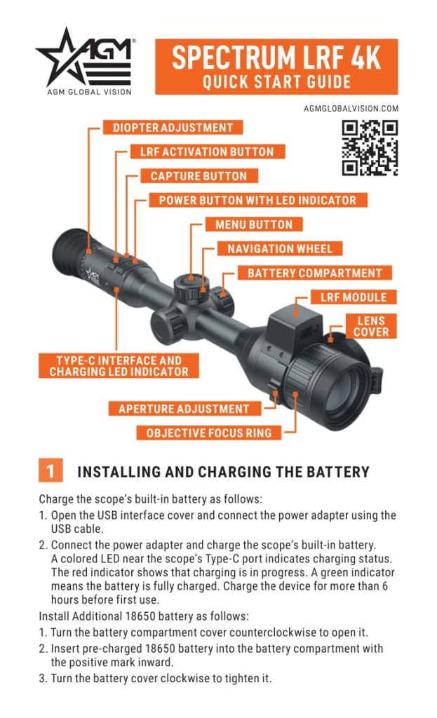 AGM Spectrum LRF 4K Digital Day and Night Vision Rifle Scope