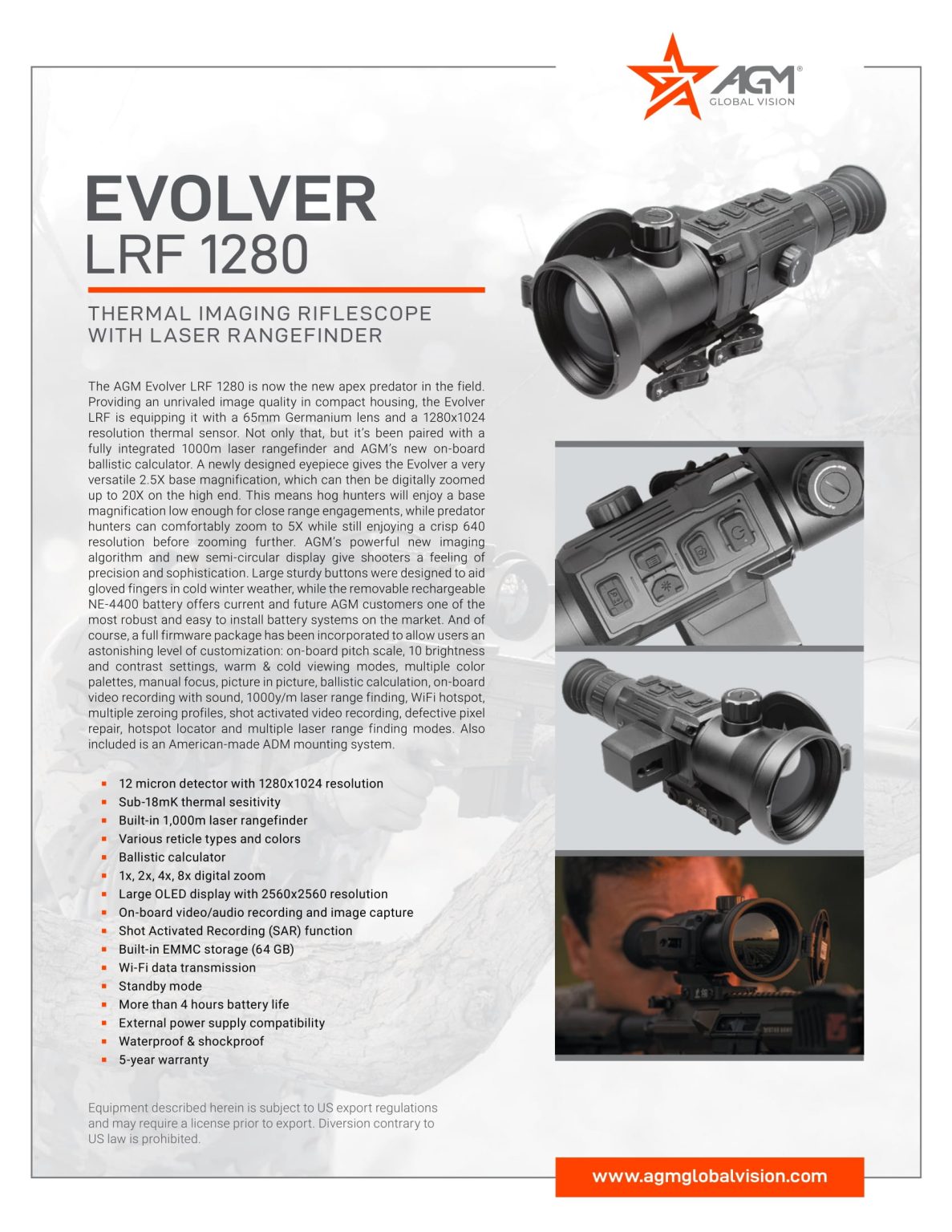 AGM Evolver LRF 1280 Thermal Riflescope